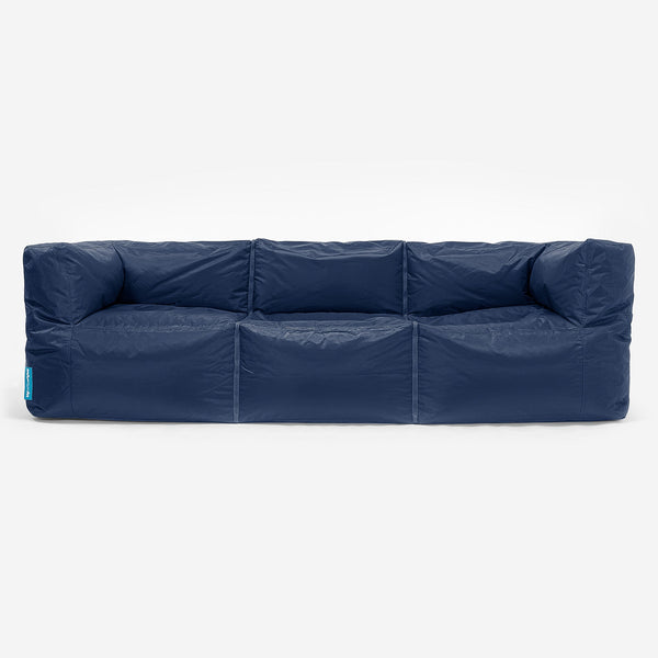 Big Bertha Original Navy Blue 3 Seater Modular Sofa Bean Bag Zips Together 2 or 3 person Options for the Beanbag The Lounge Pug