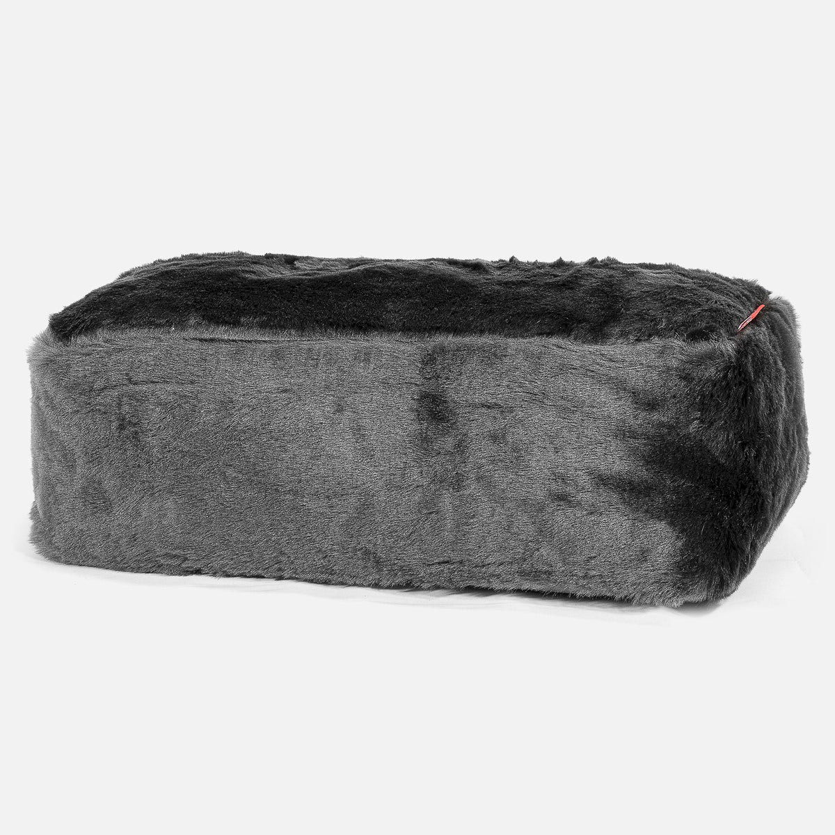 LOUNGE PUG Black Large Footstool Faux Fluffy Fur – The Lounge Pug